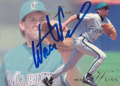 WALT WEISS MIAMI MARLINS SIGNED CARD ATLANTA BRAVES OAKLAND A'S ...