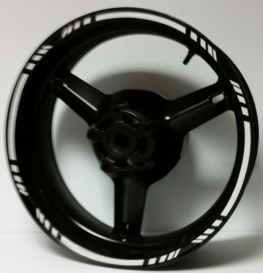 White Reflective Motorcycle Rim Stripes Wheel Decals Tape Stickers Car ...