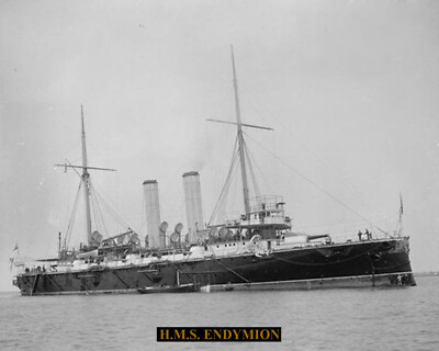 ROYAL NAVY CRUISER HMS ENDYMION 1891 8 X10 PHOTOGRAPH WITH BONUS STATS ...