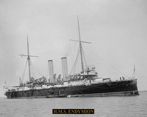 ROYAL NAVY CRUISER HMS ENDYMION 1891 8 X10 PHOTOGRAPH WITH BONUS STATS ...