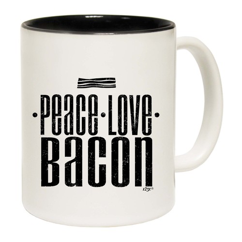 Peace Love Bacon GIFT BOXED Funny Mugs Novelty Coffee Mug Cup | eBay