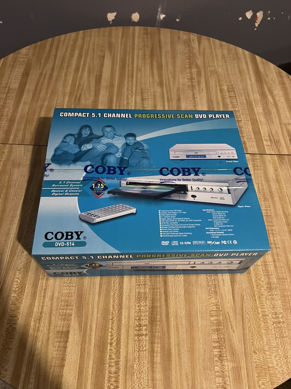 Coby compact 5.1 channel progressive scan dvd player dvd-514 New Sealed ...