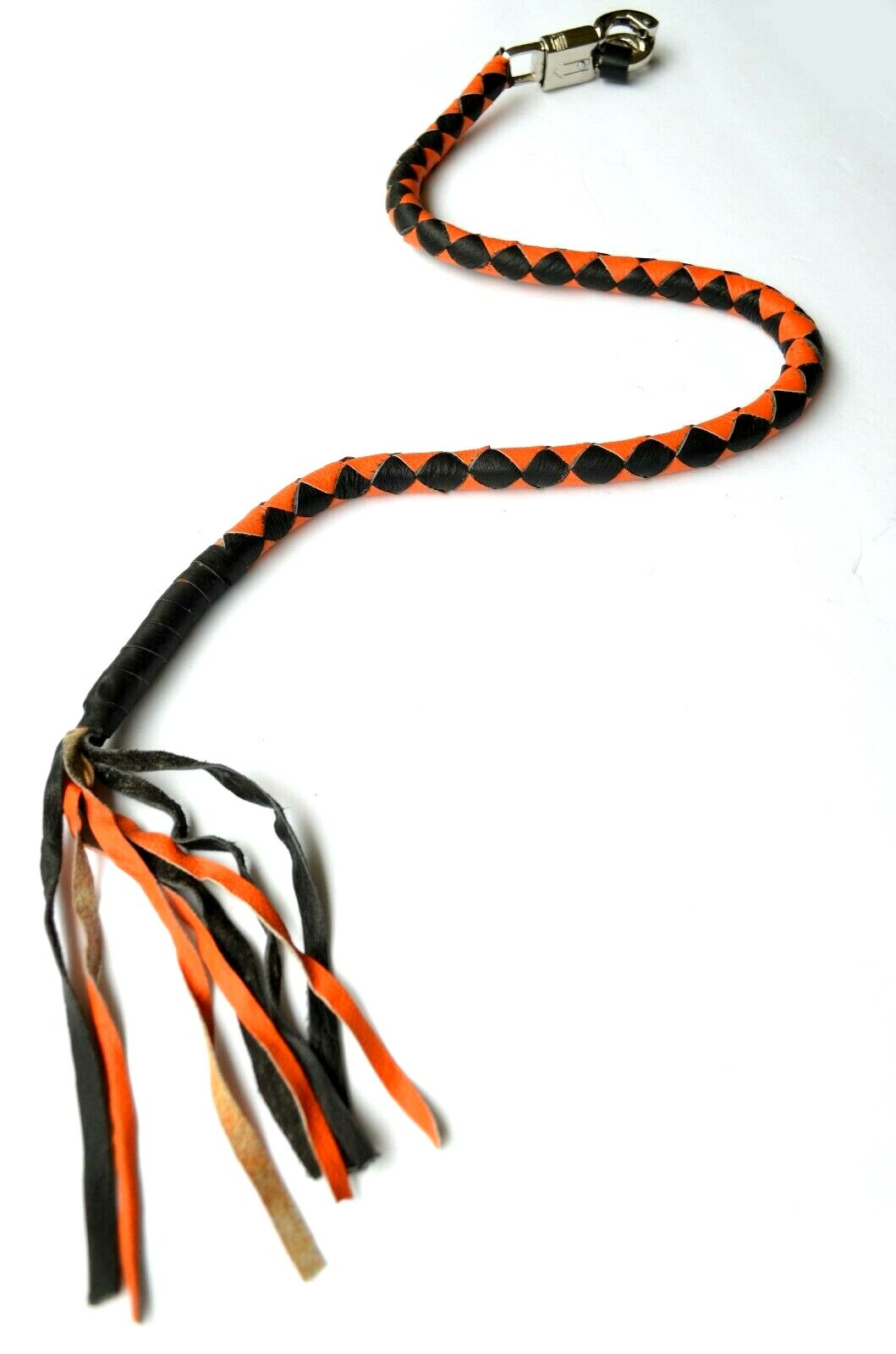 Genuine Leather Motorcycle Whip Get Back whip with Tassels 41" BLACK ...