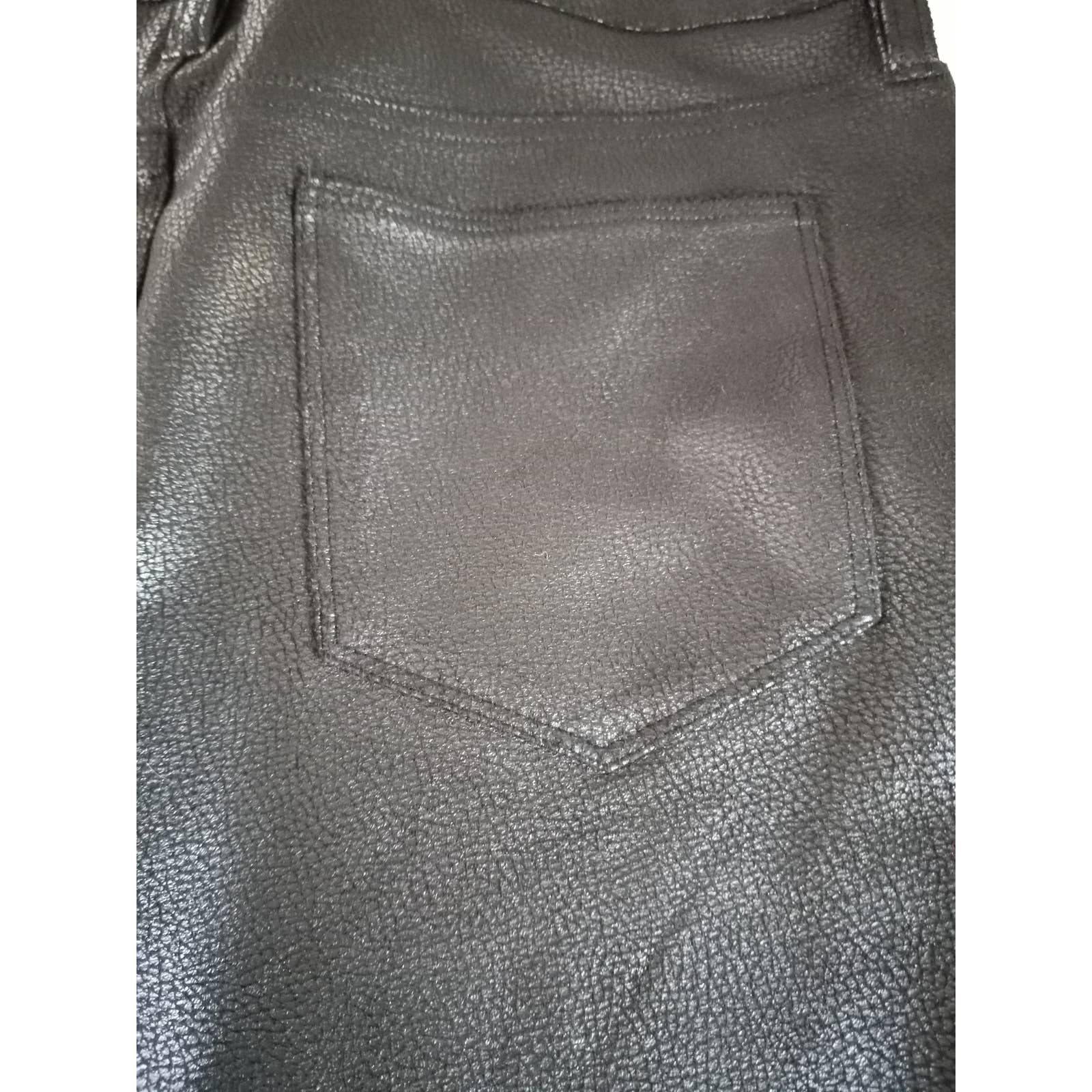 Chico's NEW Black Faux Leather Reptile Vegan Suede Slim Leg Pants Women ...