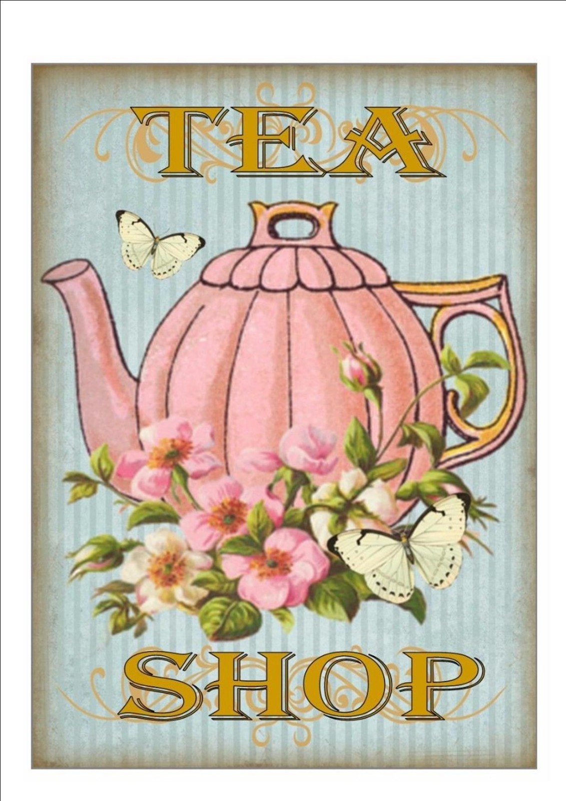 Retro Style Tea Shop Advertising Sign door sign, Tea Rooms Sign ...