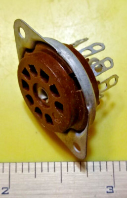 Unbranded 9 Pin Micanol Socket • Bottom Mount • 3/4" Hole • 1-1/8" Hole ...