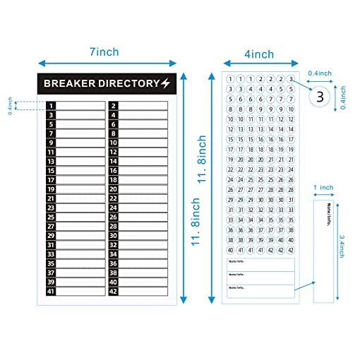 16 Sheets Breaker Panel Labels Electrical Box Sticker Numbers Breaker ...