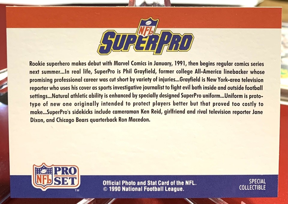 SUPERPRO RC 1990 NFL Pro Set Special Collectible Rookie Superhero | eBay