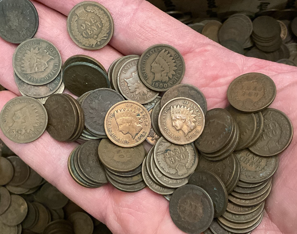 Indian Head Penny/ Cent - Lot of 100 Coins - 1859 thru 1909 - All Dates ...