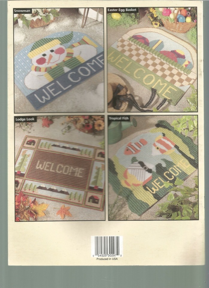 Plastic Canvas Patterns Welcome Mats Snowman Easter Egg Fish Country ...