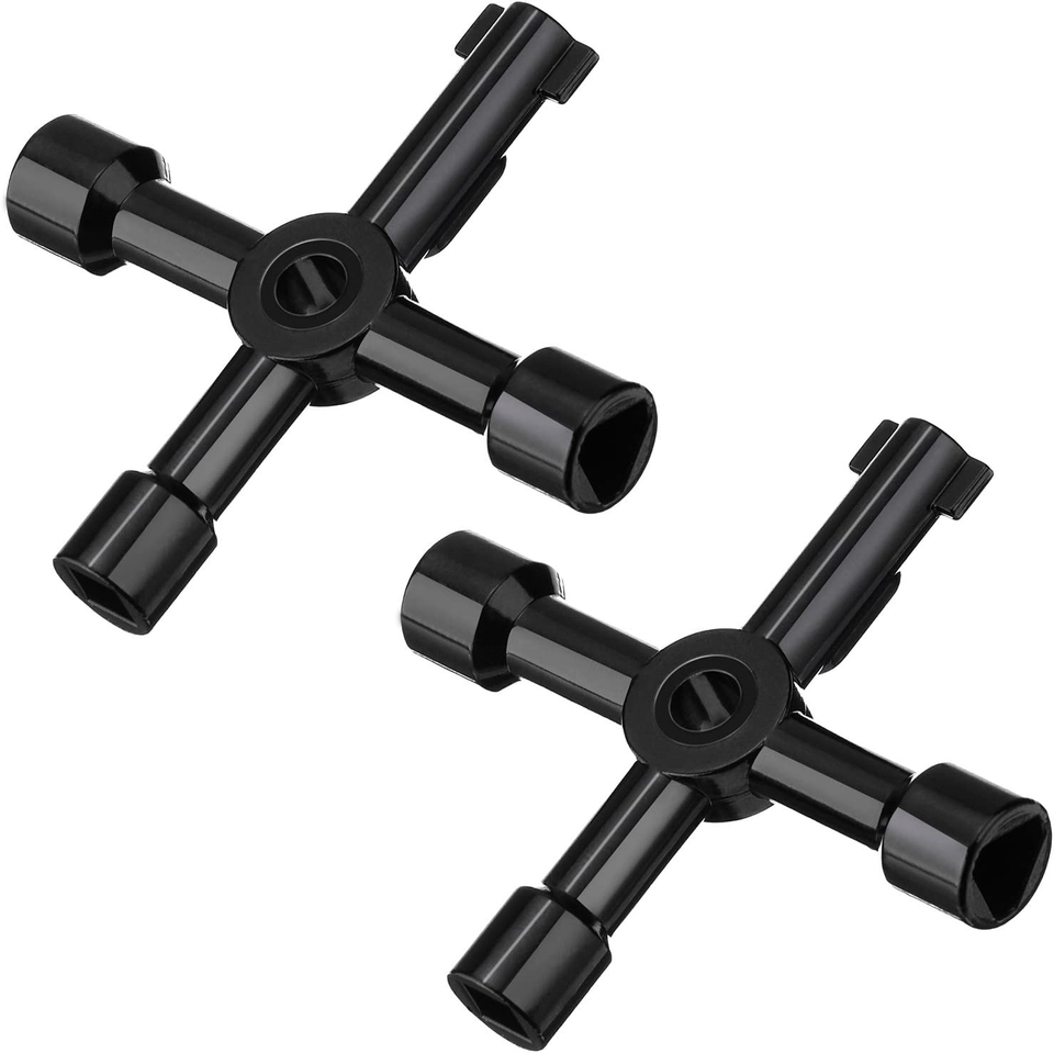 2 Pack Electric Cabinet Panel Keys Gas Meter Water Utility 4 Way Keys ...