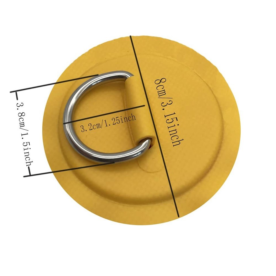 6 Pieces Pad/Patch D Rings for PVC Inflatable Boat Canoe Raft Stainless ...