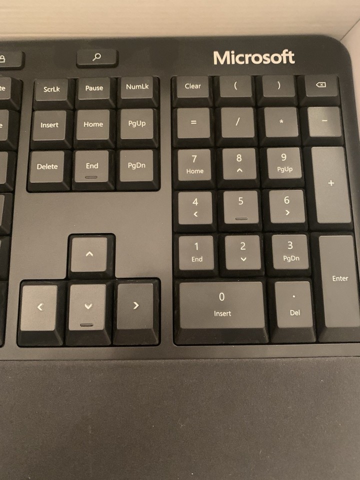 Microsoft 1878 Ergonomic Keyboard Wired USB Black In Box Hardly Used ...