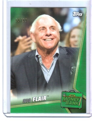WWE Ric Flair #66 2019 Topps Money In The Bank Green Parallel Card SN ...
