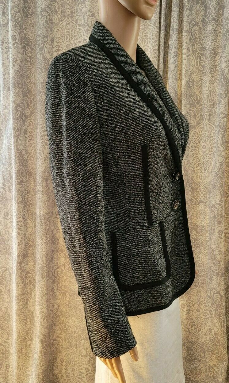 Escada Tweed Jacket Blazer with Piping Detail Sz 36n … - Gem