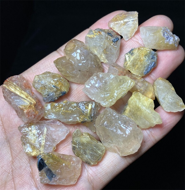 77g Rare Natural Golden Hair Rutilated Quartz Crystal Healing Stone ...