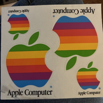 Vintage Apple Macintosh Computer Decals Stickers Rainbow | eBay