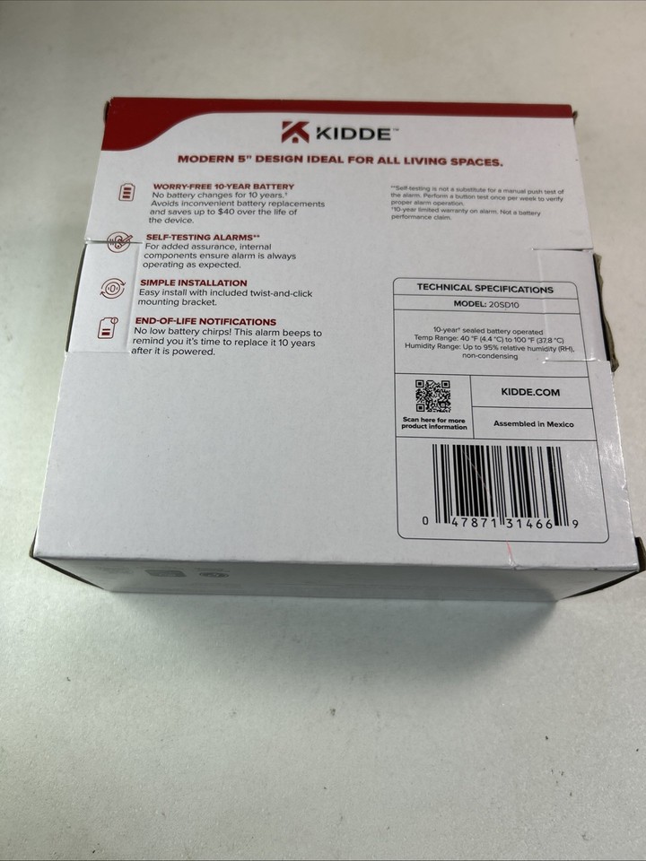 Kidde Detect Smoke Alarm Model 20SD10 10 Year Battery | eBay
