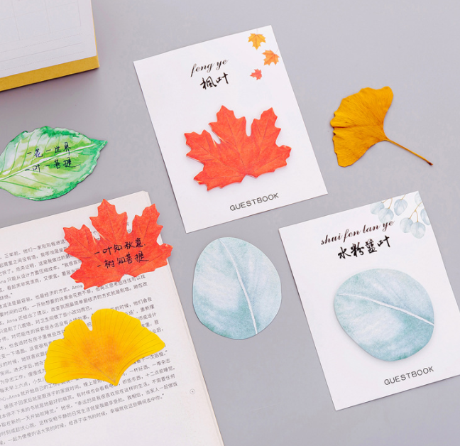 2PC Cute Plant Sticky notes Leaves Page Diary Adhesive Sticker Book ...