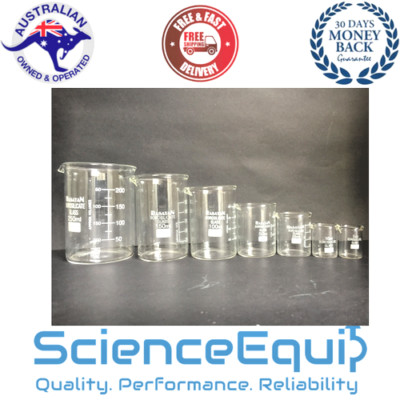 Glass Beakers Set - Beaker Kit - Low Form Boro Glass 10, 25, 50, 100ml ...