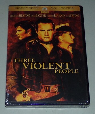 Three Violent People (DVD, 1957 Widescreen) 2005 Charlton Heston Anne ...