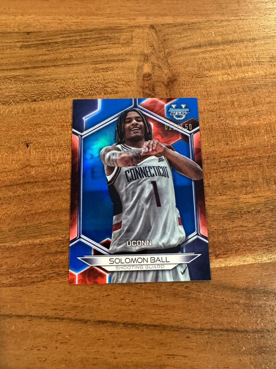 Solomon Ball 2023-24 Bowman’s Best University Blue Refractor /150 NRMT+ ...