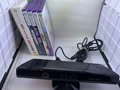 Microsoft Xbox 360 Kinect Motion Sensor Bar Black & 5 games bundle #2 ...