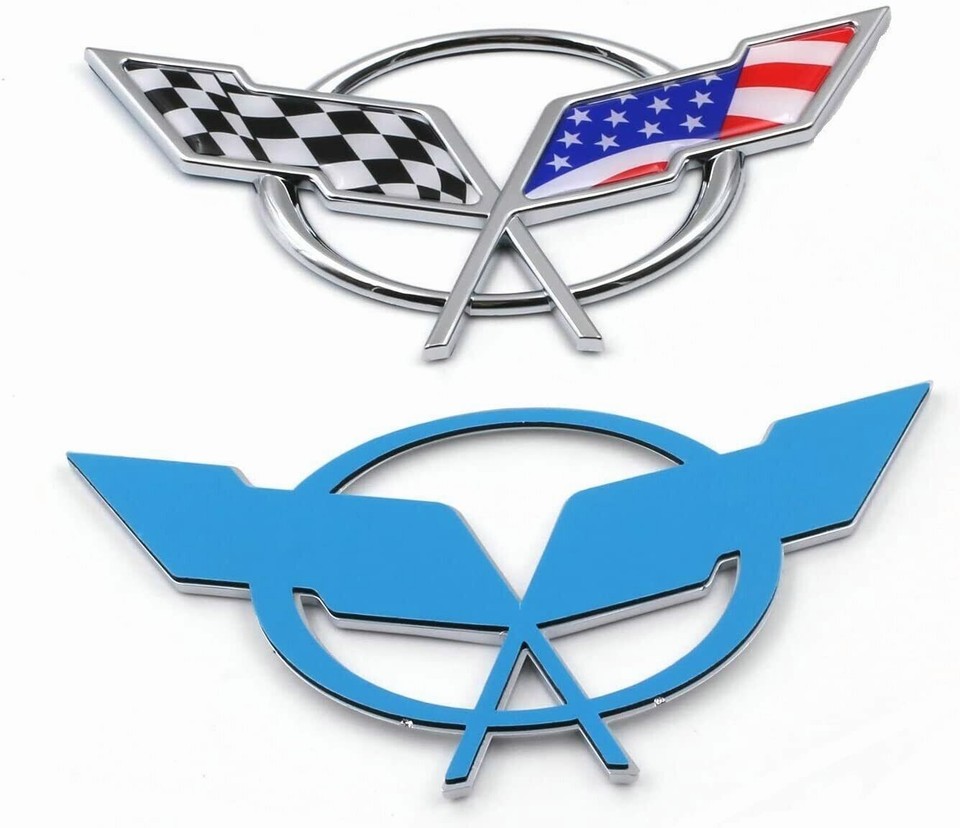 Front & Rear Emblems USA Flag Badge for 1997-2004 Chevy Corvette C5 ...