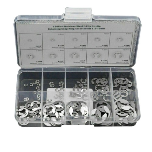 Stainless Steel M1 5 M10 Retaining Snap Ring Set 120 Assorted E Clips C ...