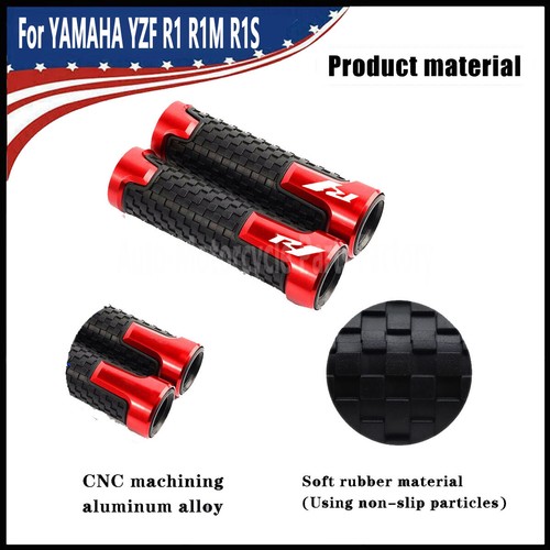 RED 7/8" Motorcycle Gel Handlebar Grip Throttle Grip For YAMAHA YZF R1 ...