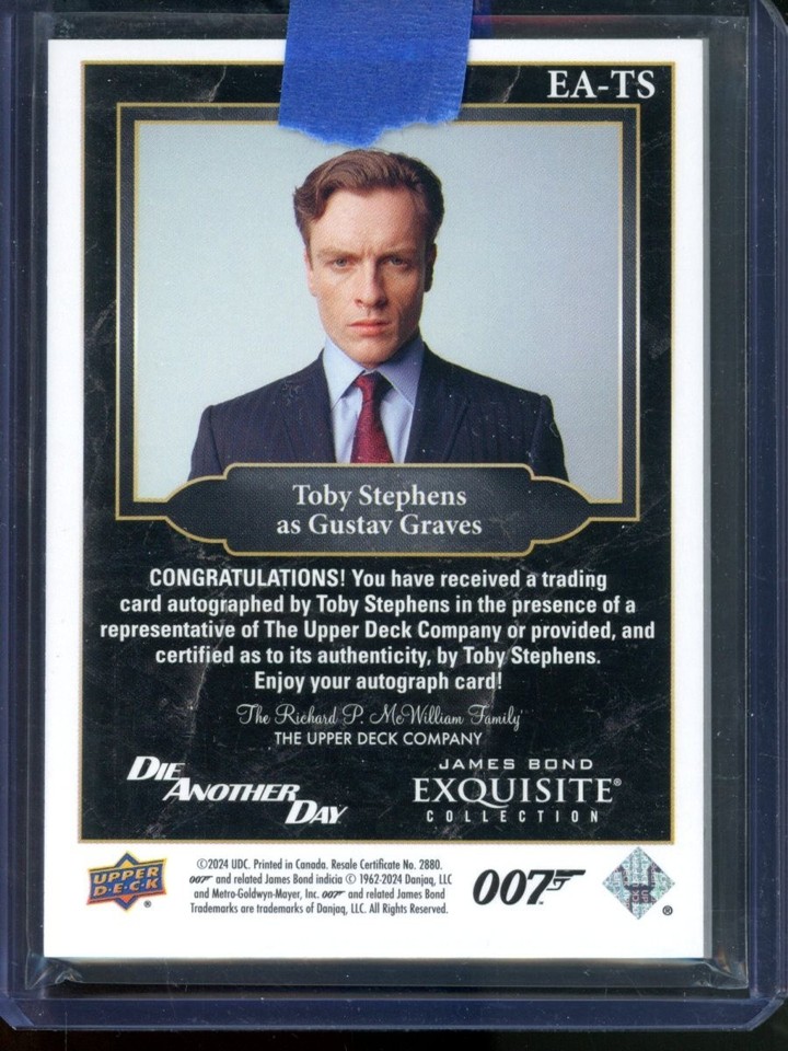 2024 UD James Bond Exquisite Toby Stephens Gustav Graves Auto /50 #21/ ...