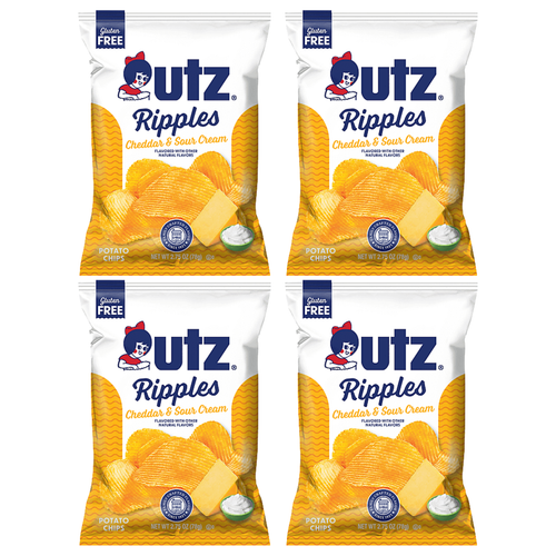 Utz Ripples ~ Cheddar & Sour Cream Potato Chips 2.75oz 4 packs | eBay