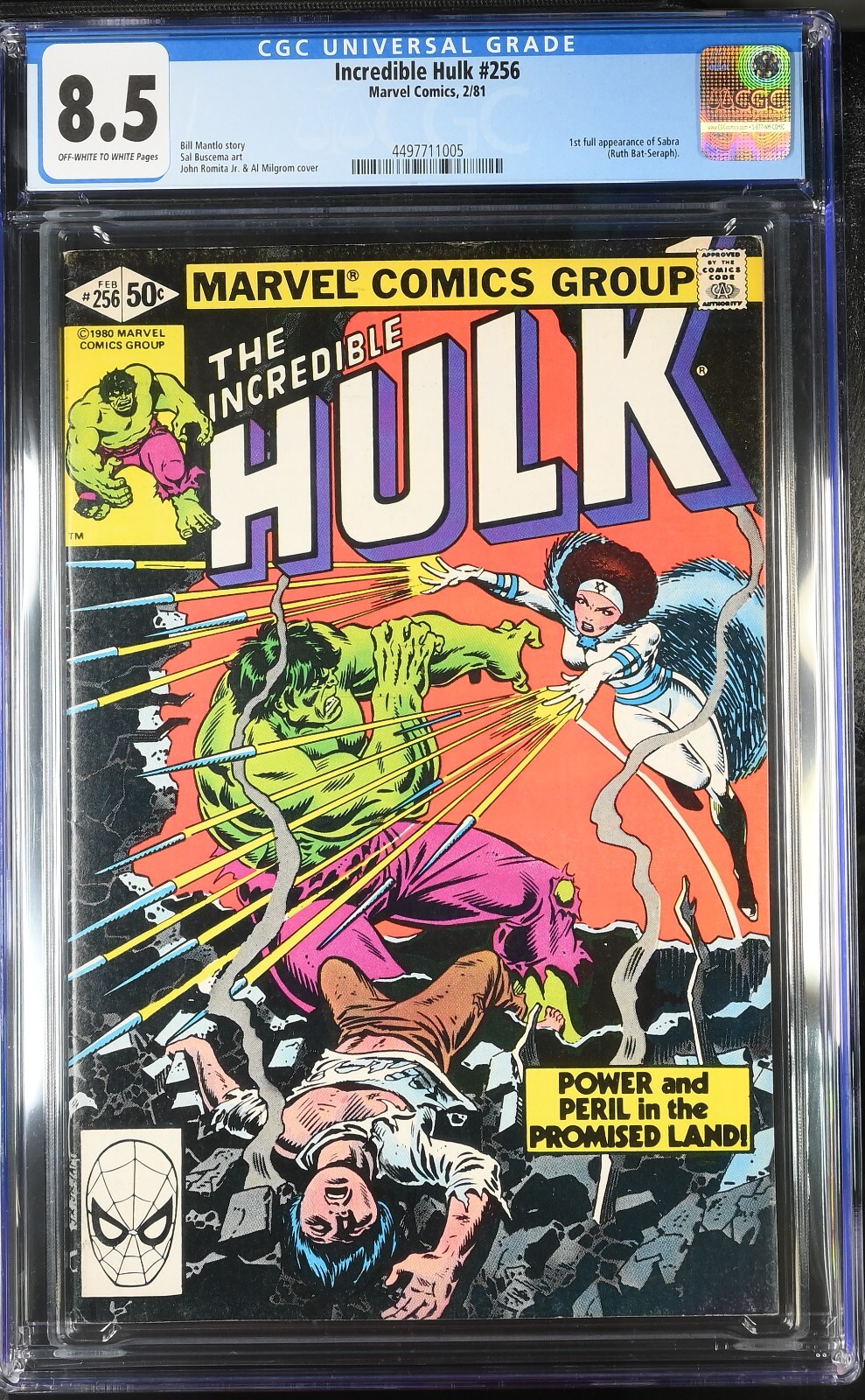 Incredible Hulk #256 CGC 8.5 Marvel 1981 1st Full Sabra Al Milgrom JRJ ...