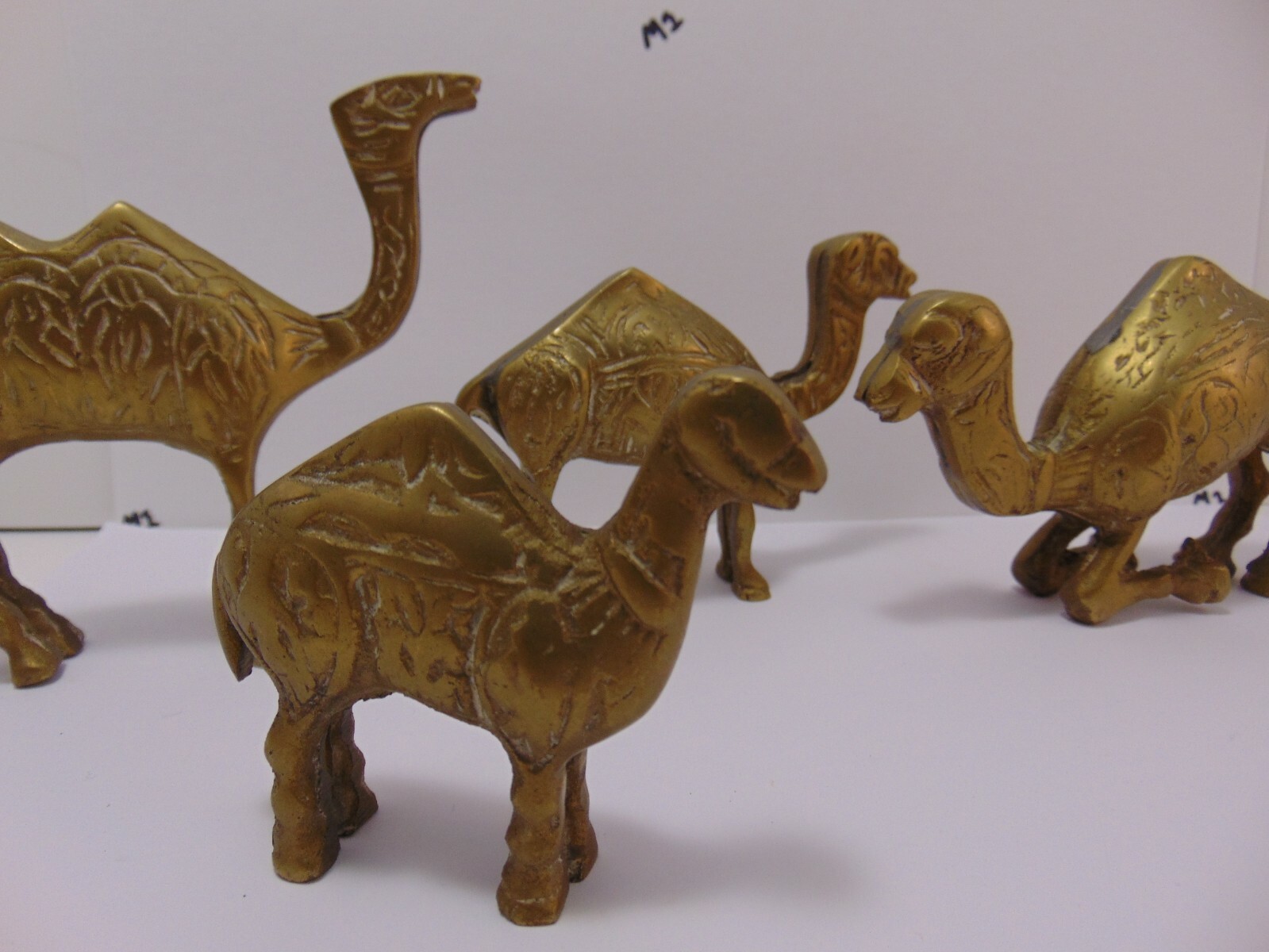Lot OF 4 Brass Copper Metal Miniature Camels Figurines Herd Vintage | eBay