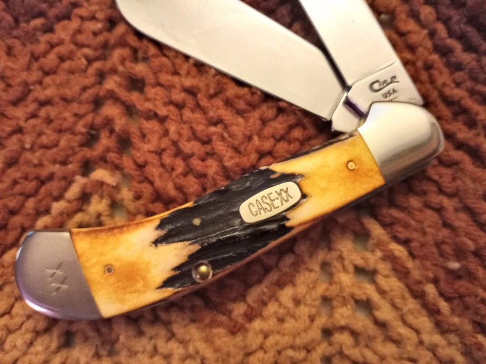 Case XX 1998 52100 SS Saddlehorn midnite stag W/Box and Paperwork,knife ...
