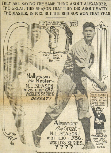 1915 Front Page - Will Grover Cleveland Alexander Fail Like Christy ...