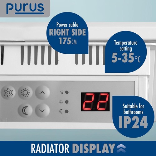 600W Electric Panel Heater Wall Mounted Bathroom Radiator with ...