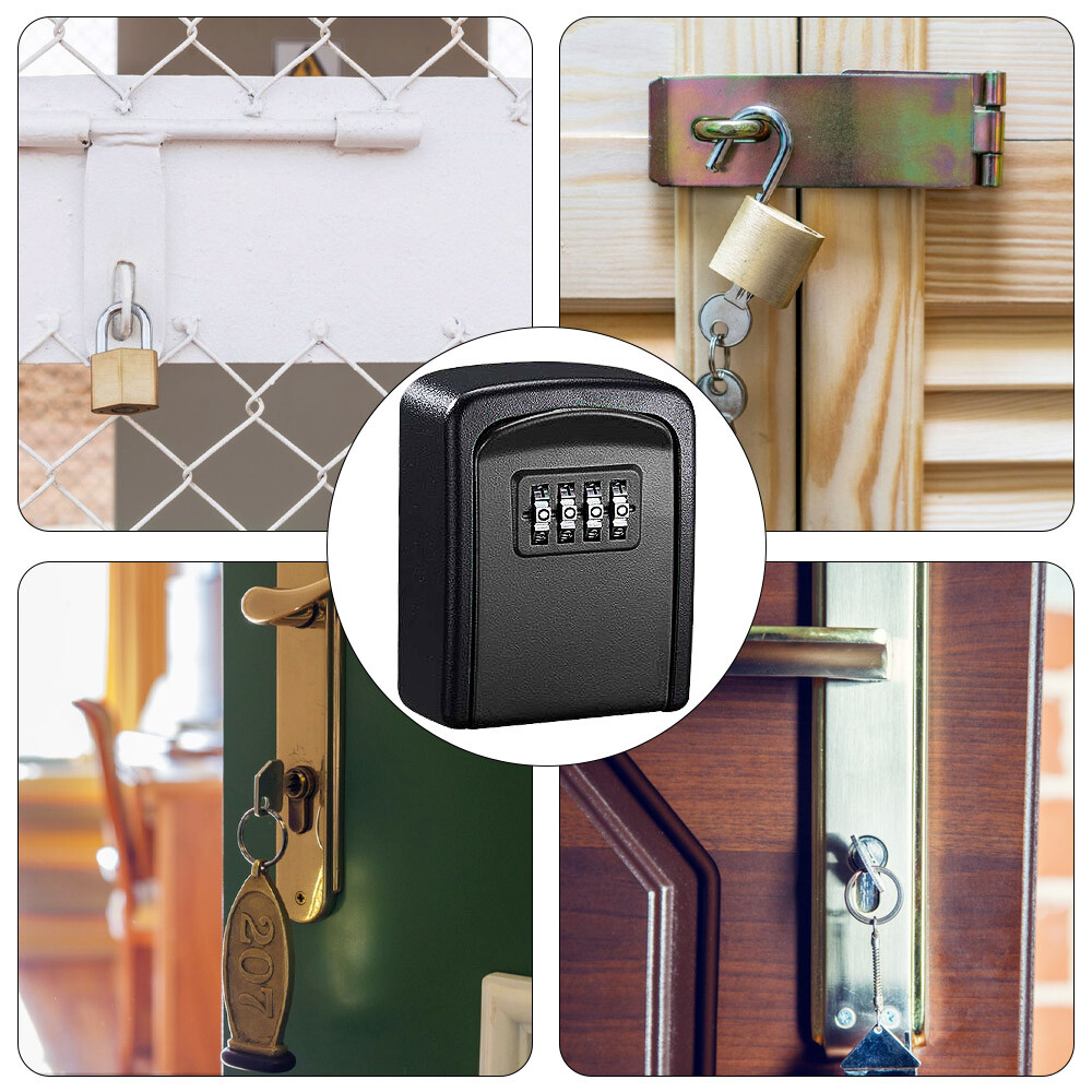 WALL MOUNTED KEY SAFE 4 DIGIT COMBINATION KEY SAFE OUTDOOR SECURITY KEY ...