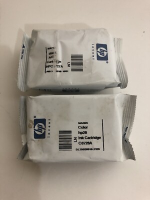 2 New Genuine HP 27 Black and 28 Color Ink Cartridges C8727A Hpc2727A ...