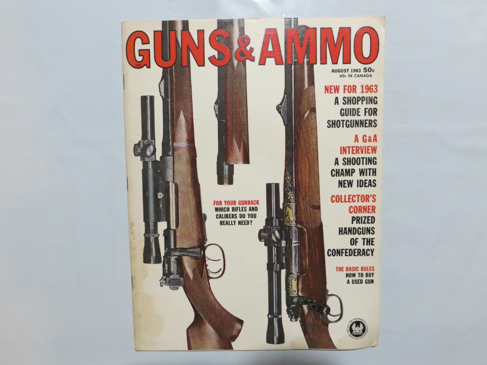 Vintage Magazine GUNS & AMMO August, 1963 !!JOHNNY REB's PISTOLS N6 | eBay