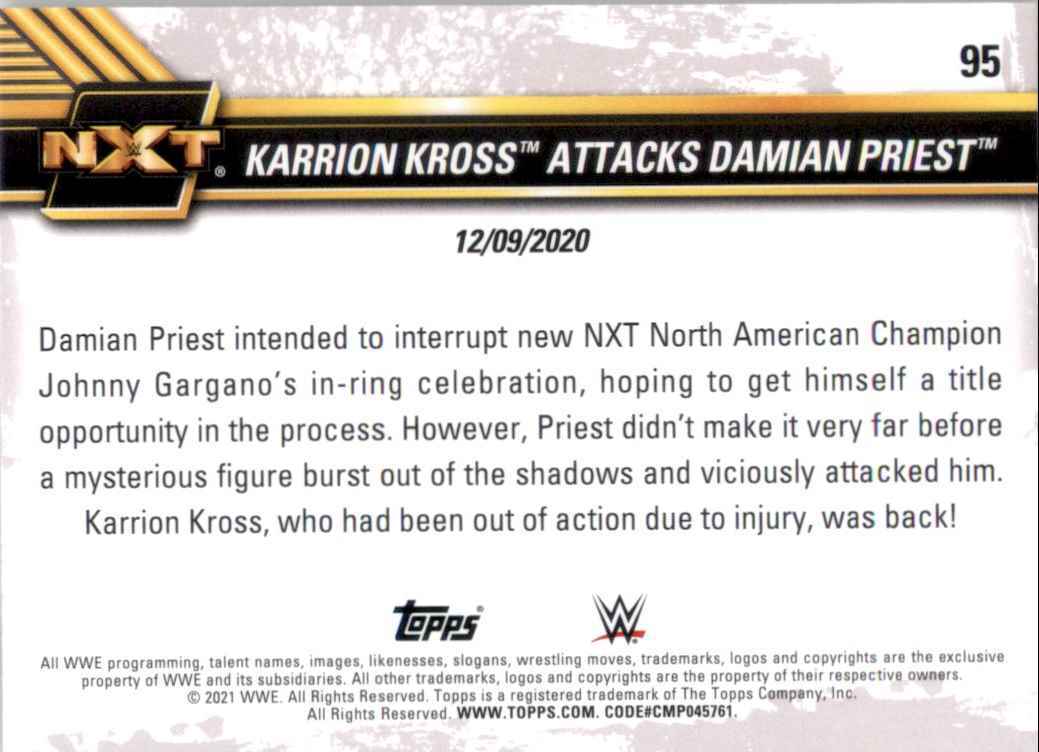 2021 Wrestling Card Karrion Kross Attacks Damian Priest #95 178485 | eBay