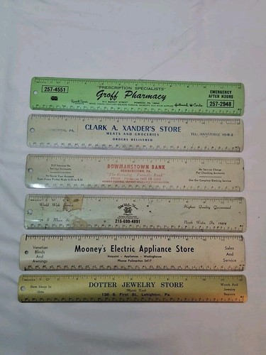 6 Vintage Curved Metal Advertising Rulers | eBay