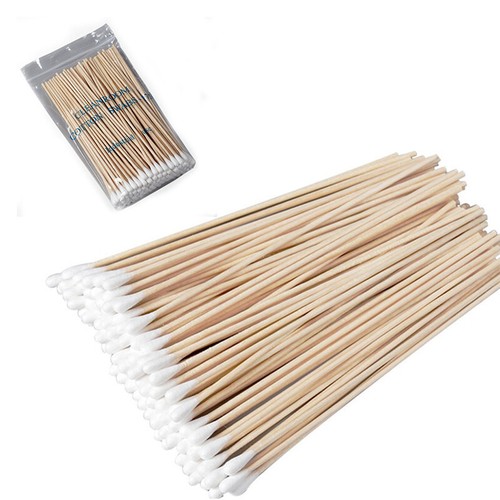 6" Extra Swabs Swab Cotton Q-tip Head Double Handle Applicator Wood ...