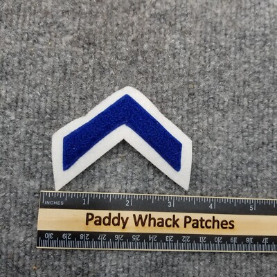 Chevron Chenille Letterman Varsity Patch Blue White Stripe Bar Rank | eBay