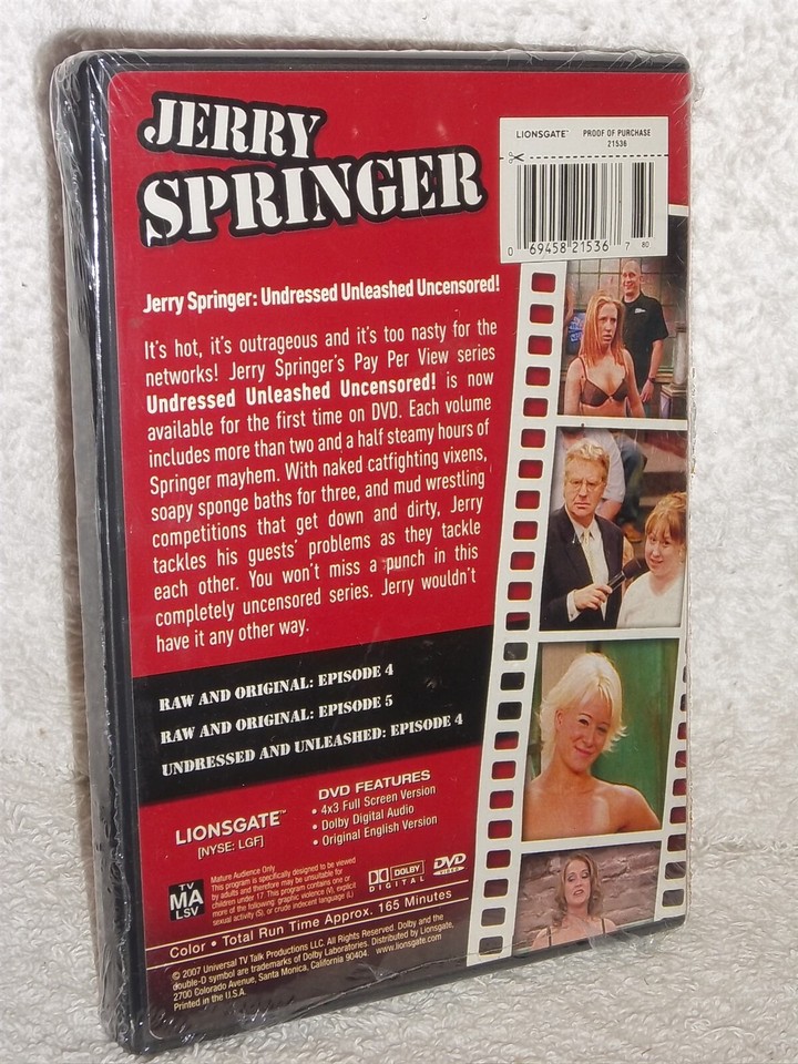 Jerry Springer Undressed Uncensored Unleashed Complete Series 1 2 3 ...