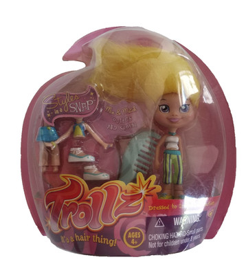 NEW DAM Troll Doll Yellow Hair Trollz Figure Dressed To Impress Hair ...