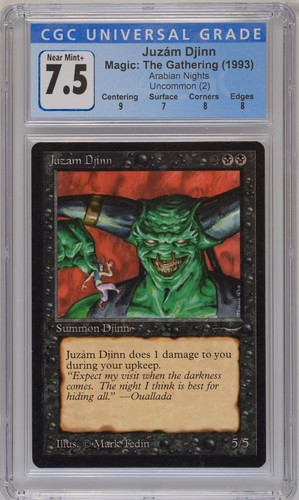 Magic: the Gathering MTG Juzam Djinn [Arabian Nights] Graded CGC 7.5 ...