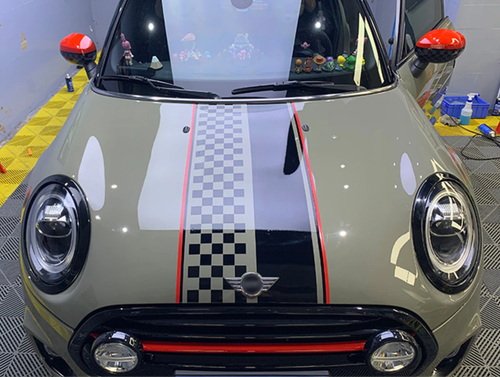 MINI COOPER BONNET AND BOOT PIN STRIPES VINYL GRAPHICS DECALS STICKERS ...