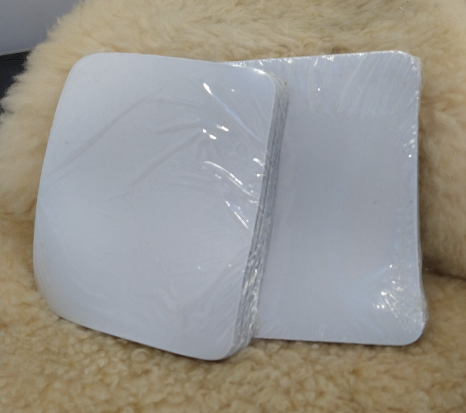 BLANK COMPUTER MOUSE PADS SPACE SAVING SIZE 6"X5"x1/16TH" THICK WHITE ...