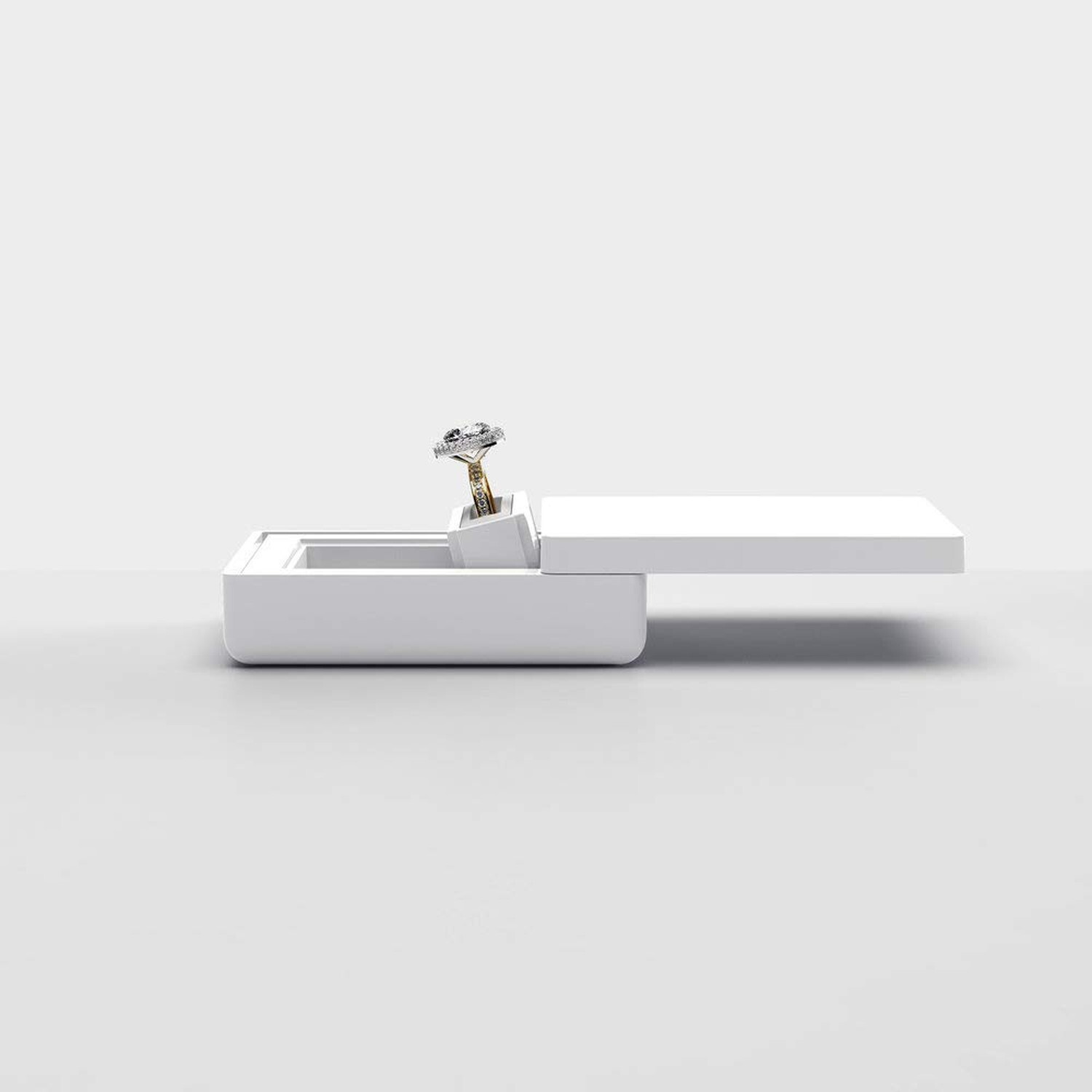 MONOLIX Slim Engagement Ring Box, Thin Unique Sliding Lid, Elegant ...